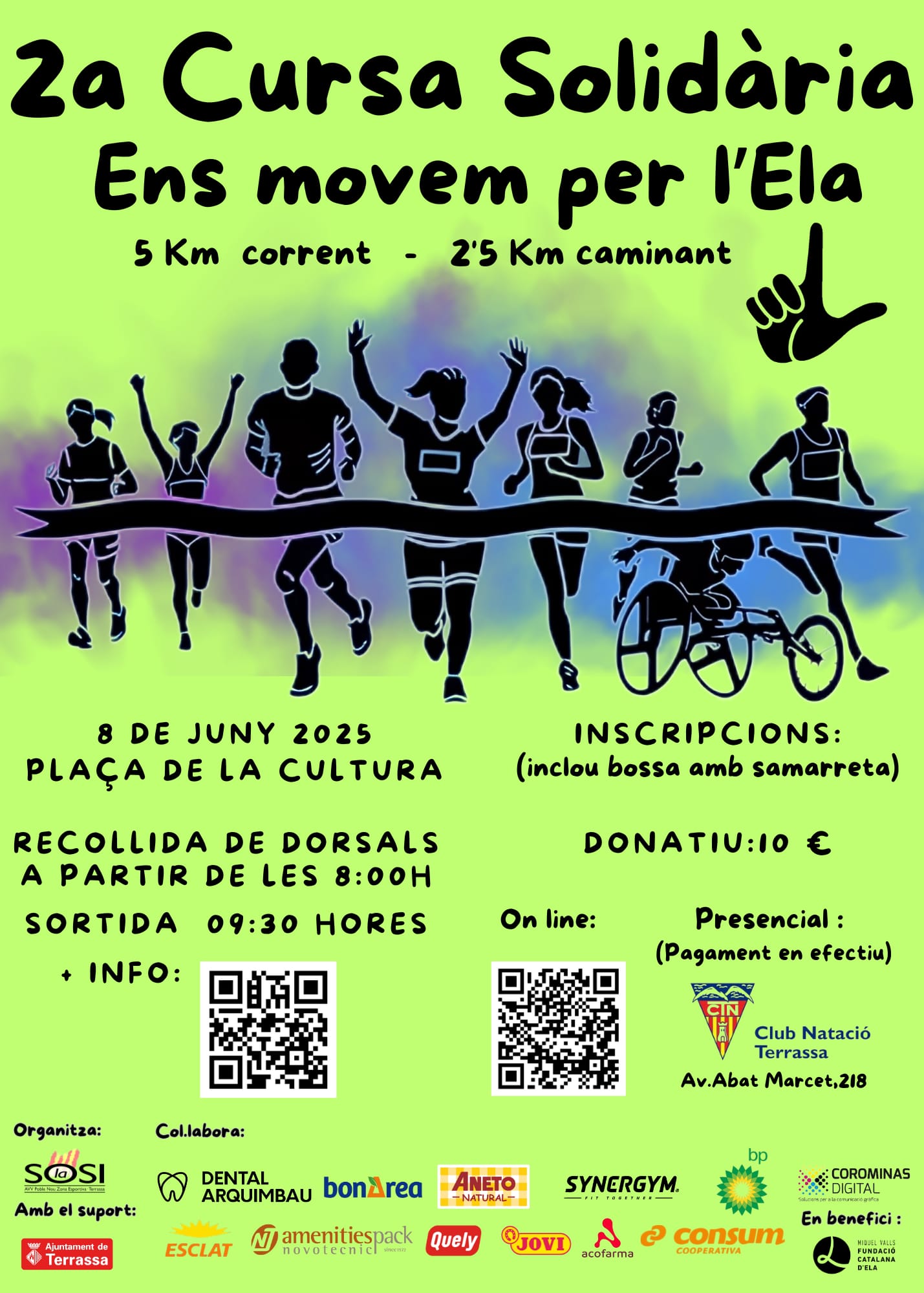 Cursa solidària a Terrassa: mou-te per l'ELA el 8 de juny